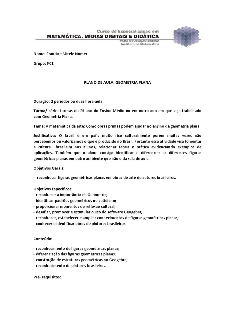 Plano de Aula | Geometria | Imagem Plano de Aula | Geometria | Imagem