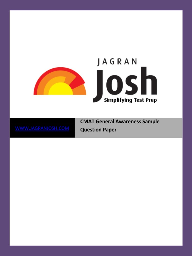 Question Papers Sample Papers CMAT General Awareness Sample Question ...
