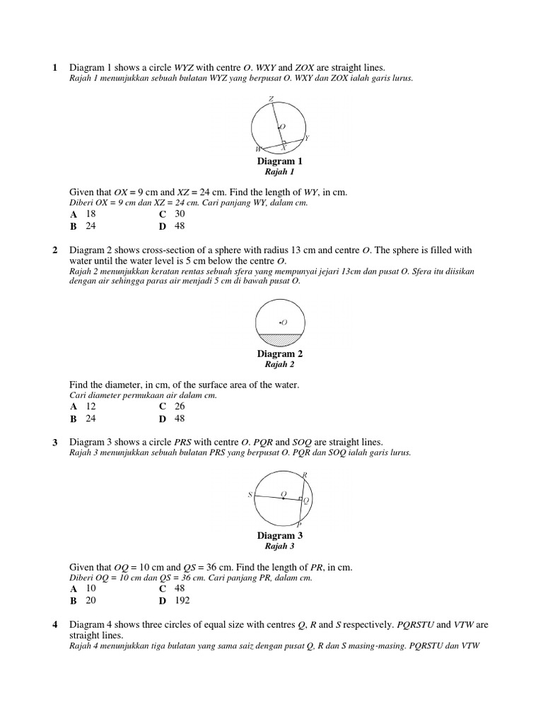 Exercise Circles II P1 | PDF