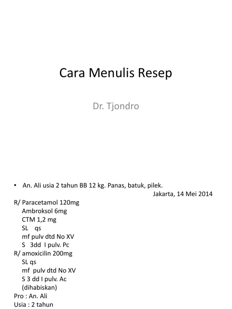 Cara Menulis Resep | PDF
