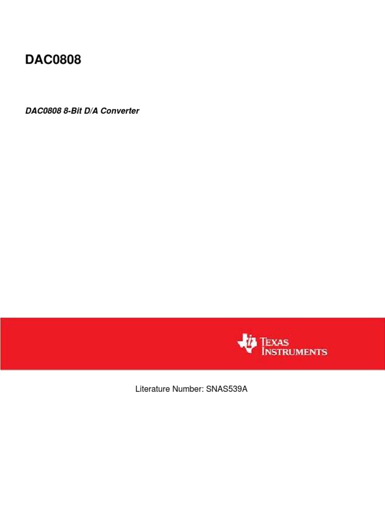 DAC0808 8-Bit D/A Converter: Literature Number: SNAS539A | PDF ...