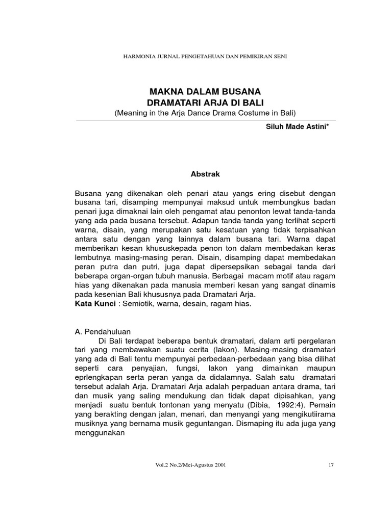 Tari Arja BALI | PDF