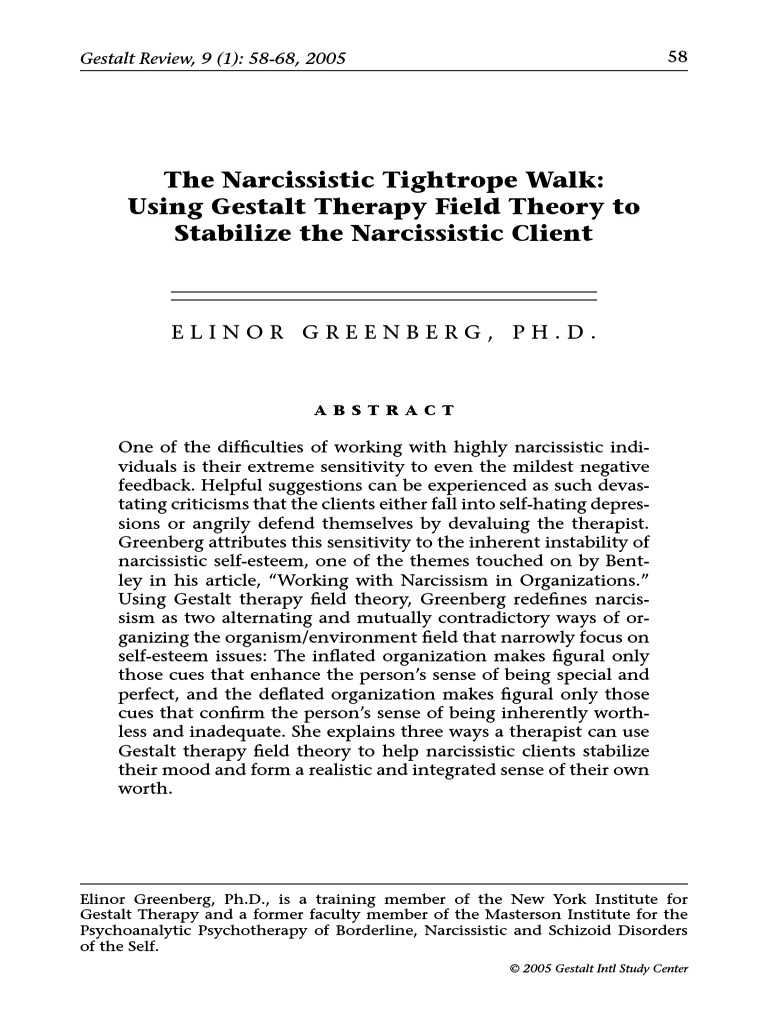 The Narcissistic Tightrope Walk | PDF | Narcissism | Self Esteem