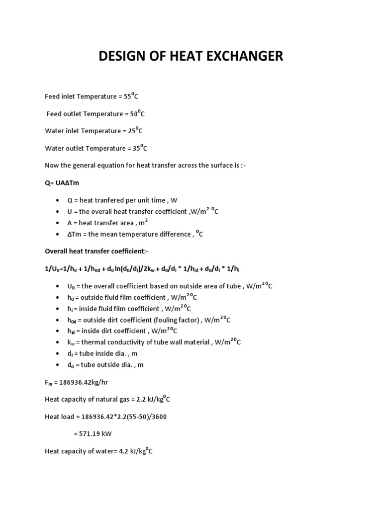 Heat Exchanger Calculation | PDF