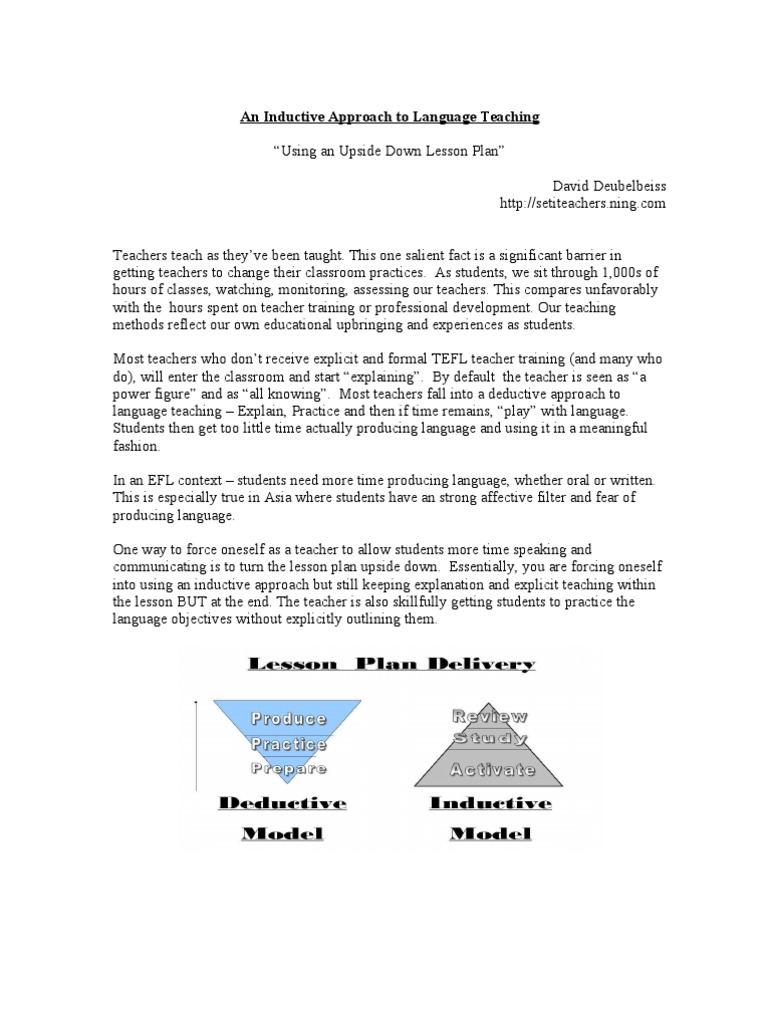 Inductive Teaching | Language Education | Teacher Education
