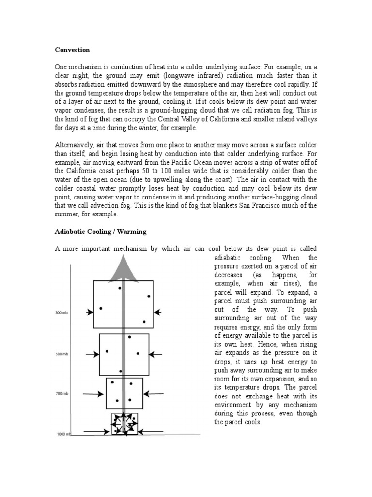 Convection and Adiabatic Process | PDF | Fog | Atmosphere Of Earth