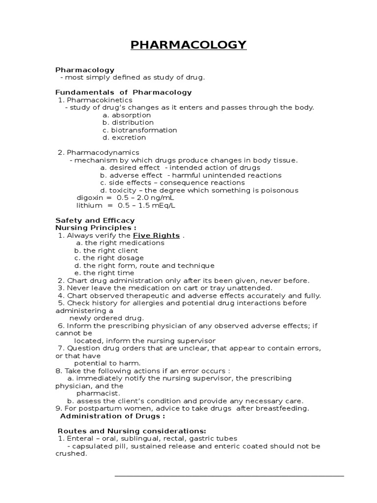 Pharmacology | Drugs | Medical Specialties