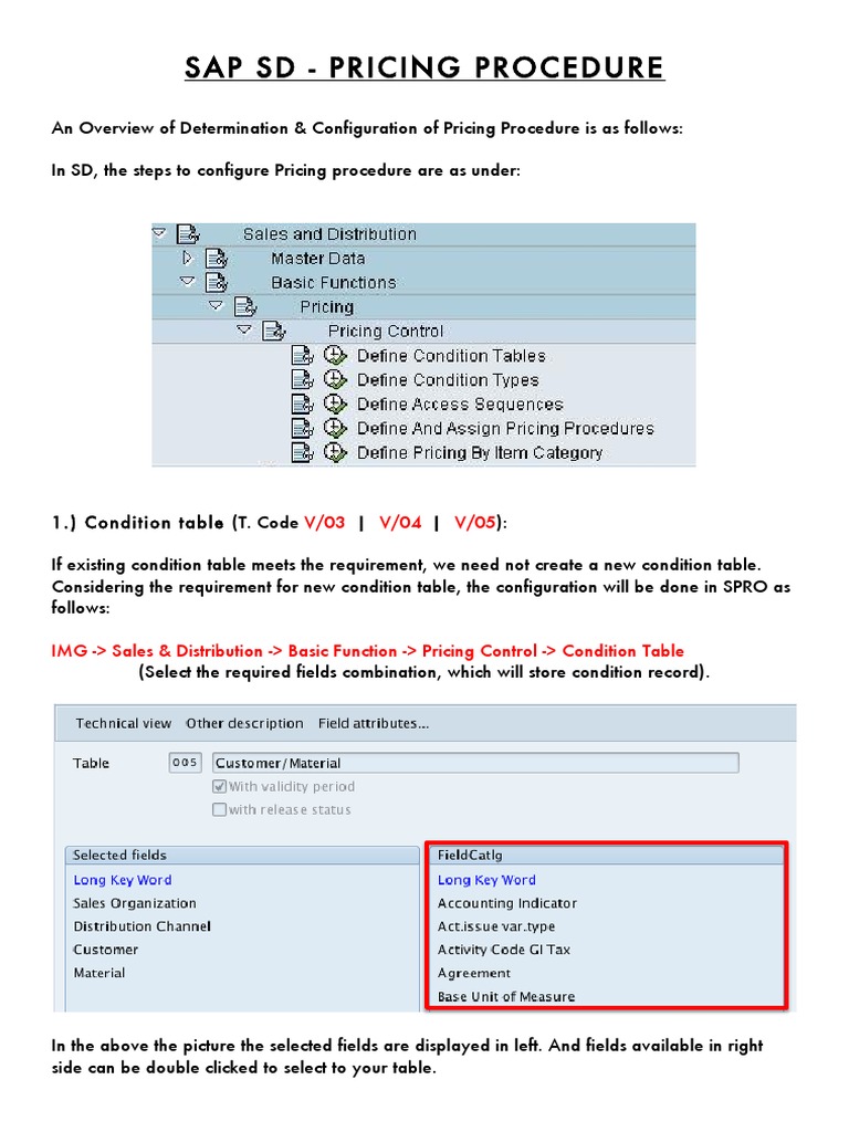 SAP SD - Pricing Procedure Documentation | PDF | Subroutine ...