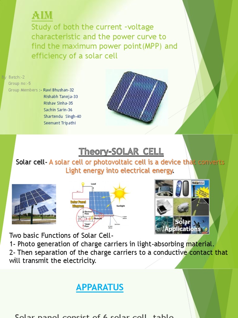 Solar Cell Presentation | Download Free PDF | Solar Power | Electrical ...
