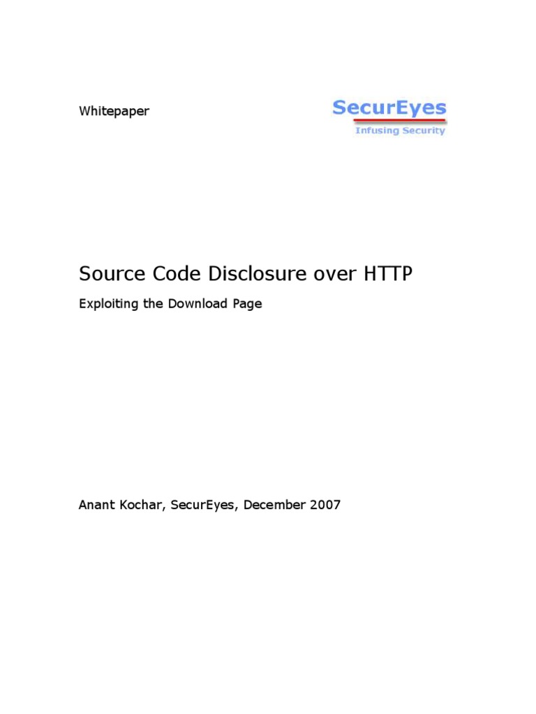 Source Code Disclosure Over HTTP | PDF | Php | Websites