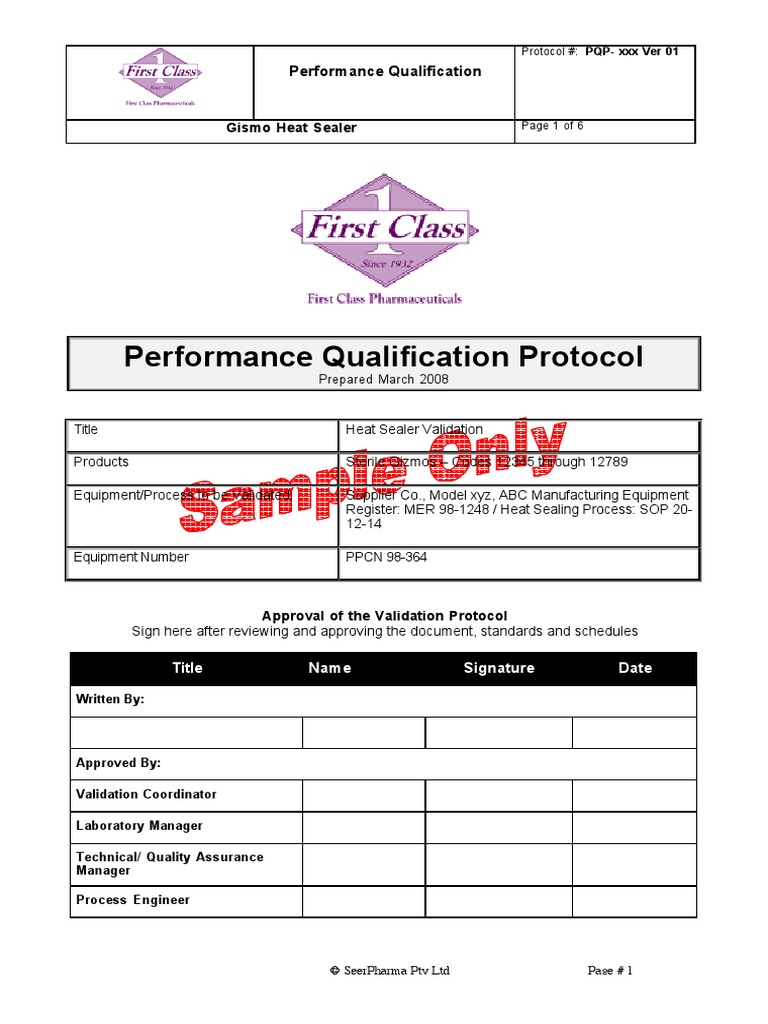 PQ-example Guidelis Sample | PDF | Calibration | Verification And ...