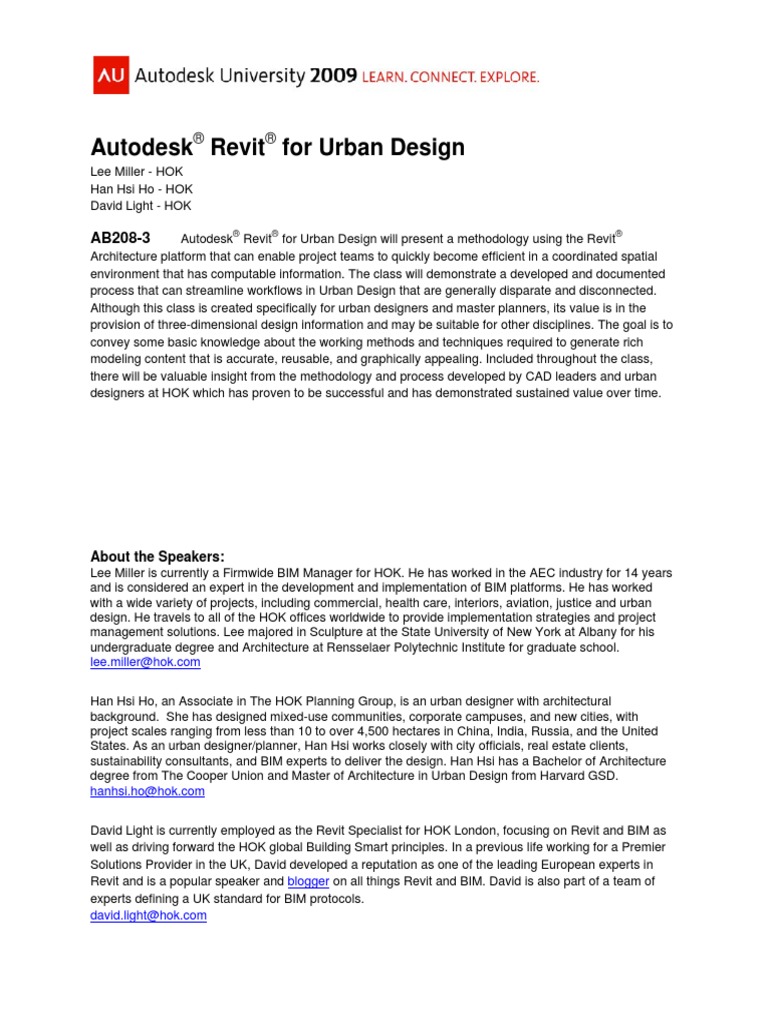AB208 3 Autodesk Revit For Urban Design | PDF | Autodesk Revit ...