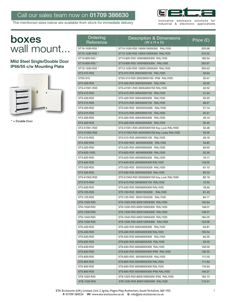 Eta Enclosures | PDF