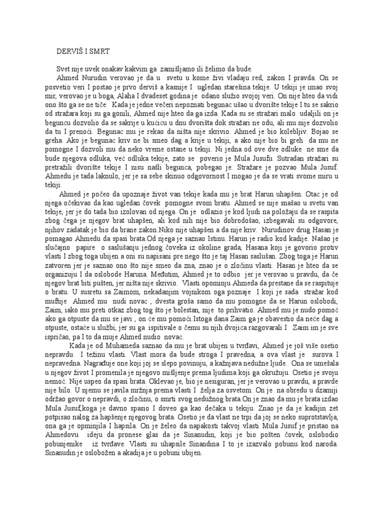 Derviš i Smrt-esej