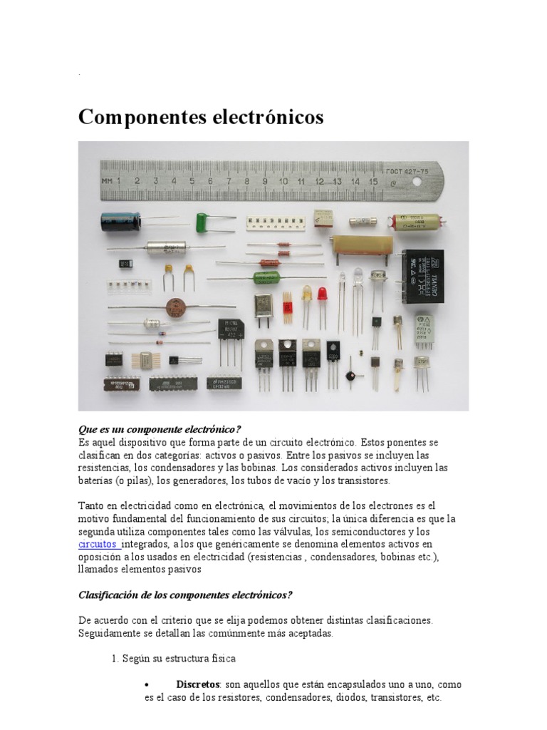 Clasificación de Componentes Electrónicos | PDF | Componente ...