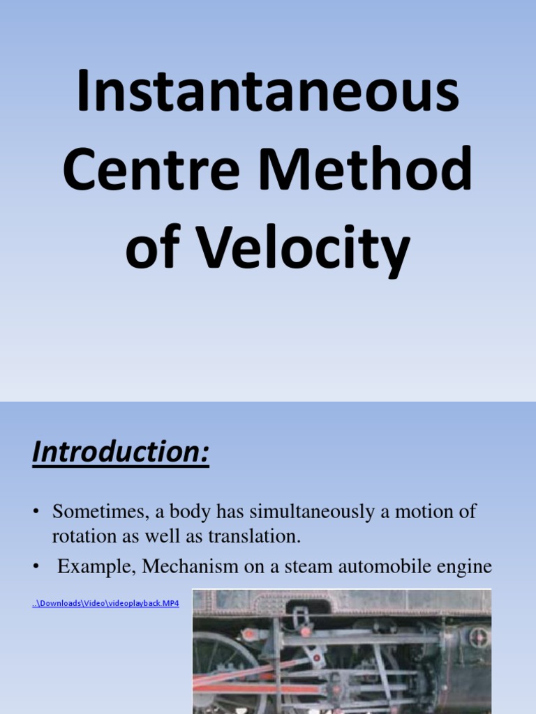 Instantaneous Centre Method | Rotation Around A Fixed Axis | Velocity