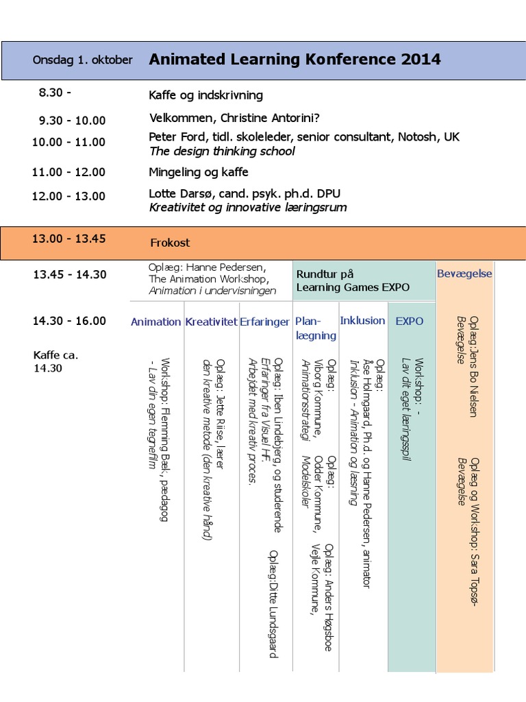 Animated Learning Conference 2014 Agenda | PDF | Language Arts ...