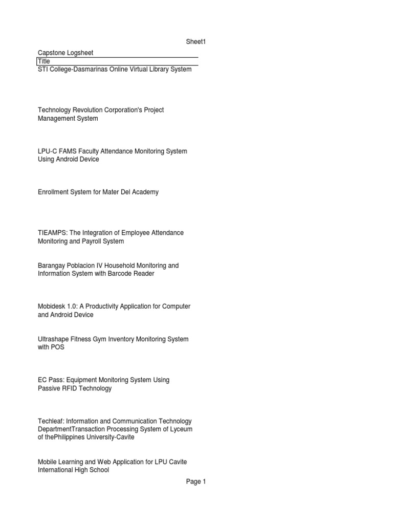Capstone Log Sheet | PDF | Radio Frequency Identification | Android ...
