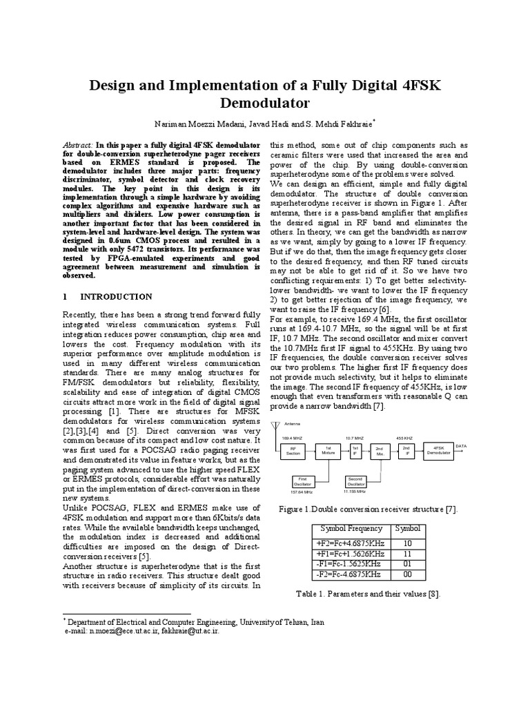 4fsk Demod | PDF | Detector (Radio) | Electrical Circuits