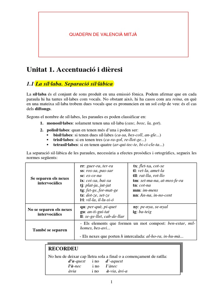 Quadern de Valencià Mitjà | PDF