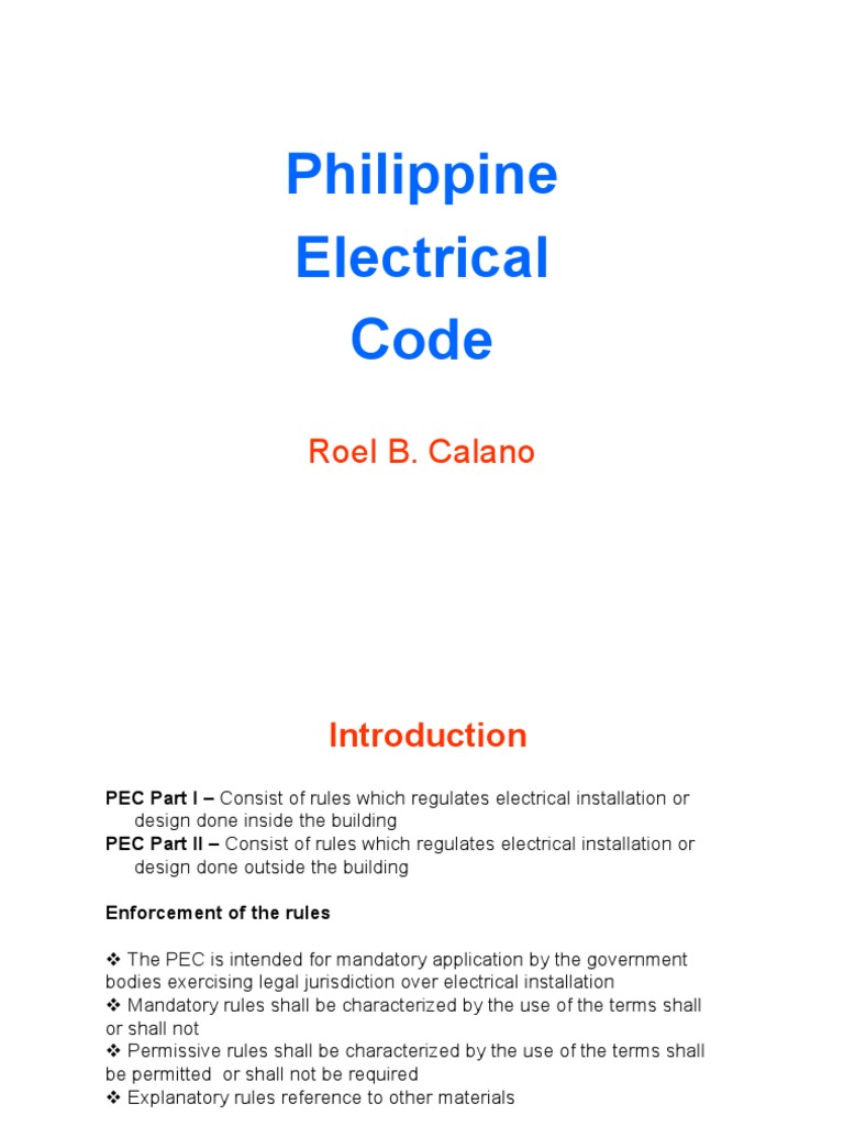 Philippine Electrical Code for RME Hacked | Electrical Wiring ...