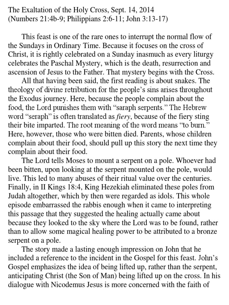 The Exaltation of The Holy Cross | PDF | Resurrection Of Jesus | Gospel ...