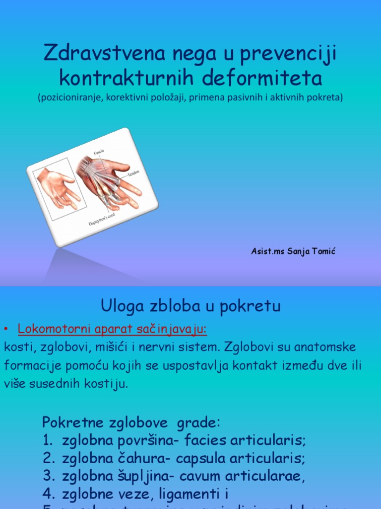 Vezbe - 12 Prevencija Kontraktura | PDF