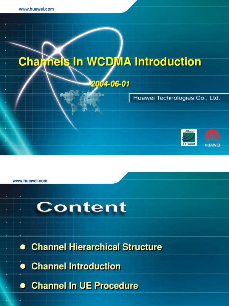 Channels in WCDMA Introduction: 0 2014/9/19 Huawei Profile | PDF | Code Division Multiple Access ...