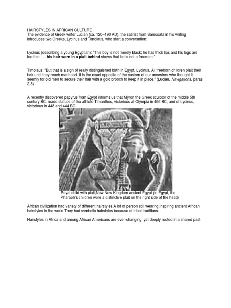 Traditional African Hairstyles Explained | PDF | Hairstyle