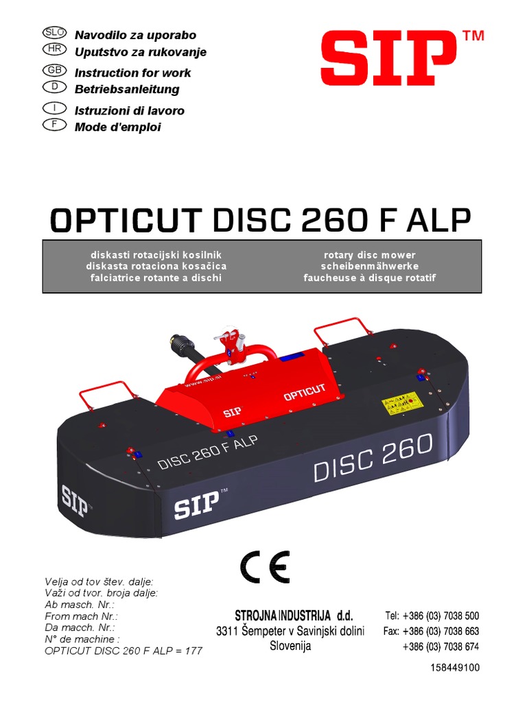 SIP Opticut Disc 260 | PDF
