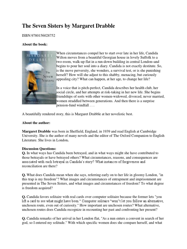 The Seven Sisters by Margaret Drabble - Discussion Questions | PDF | Aeneid