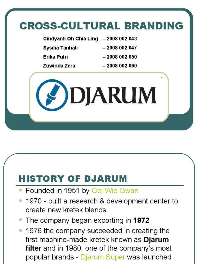 Djarum: A Global Kretek Brand History | PDF | Cigarette | Tobacco Smoking