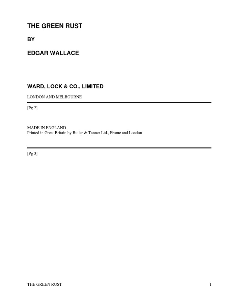 The Green Rust by Wallace, Edgar, 1875-1932 | PDF