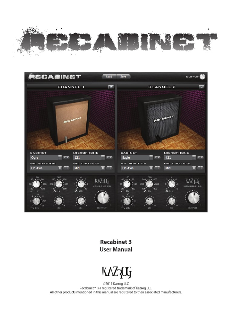 Recabinet 3.01 Manual | PDF | Equalization (Audio) | Microphone