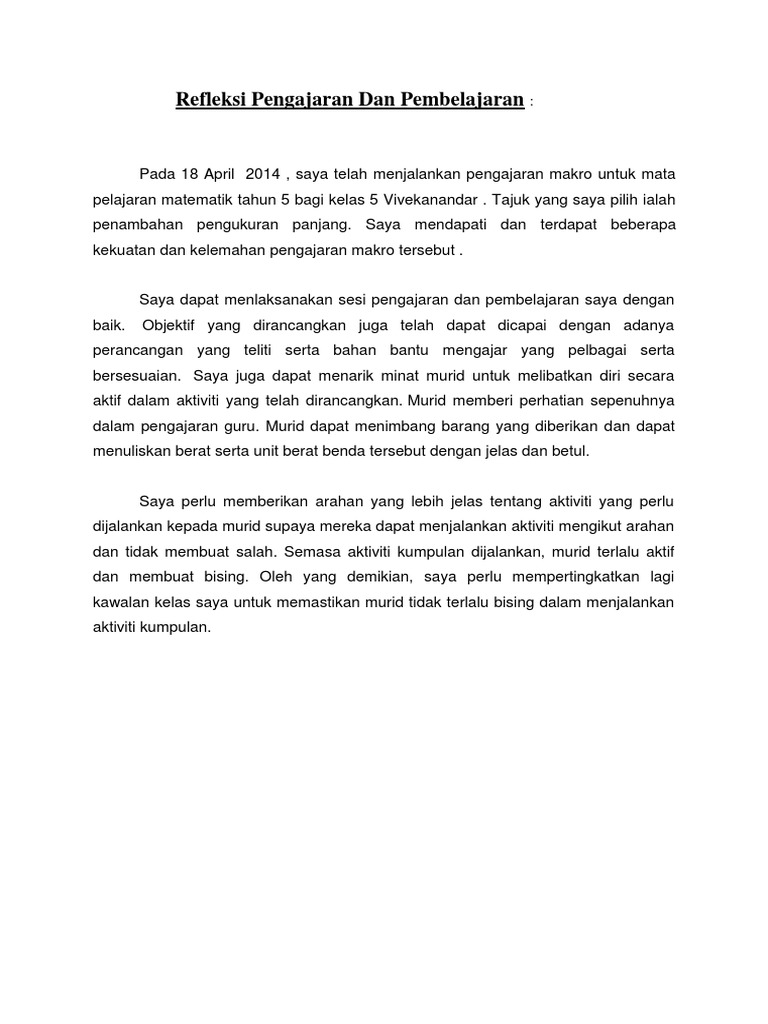 Refleksi RPH 5 | PDF