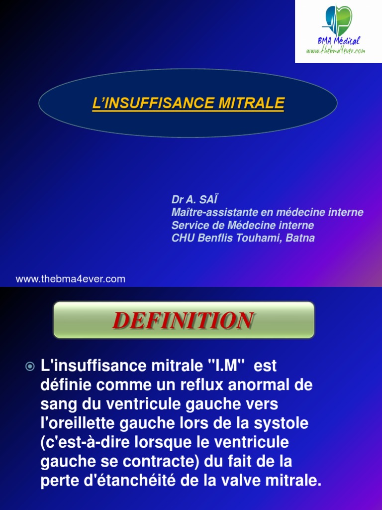 L'insuffisance Mitrale | PDF | Atrium (anatomie) | Médecine interne