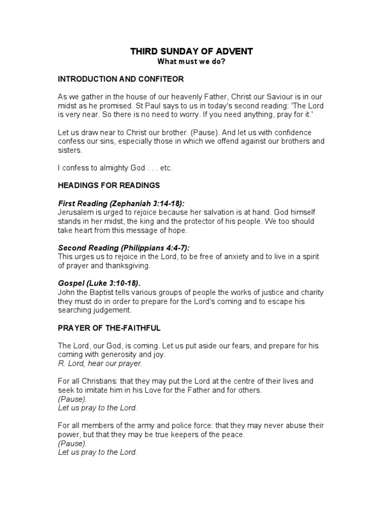 3rd Sunday of Advent | PDF | John The Baptist | Christianity