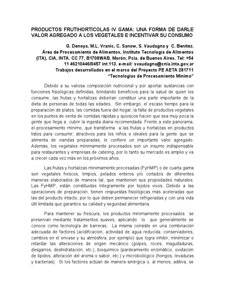 Valor Agregado en Frutas y Hortalizas | PDF | Alimentos | Comida y bebida