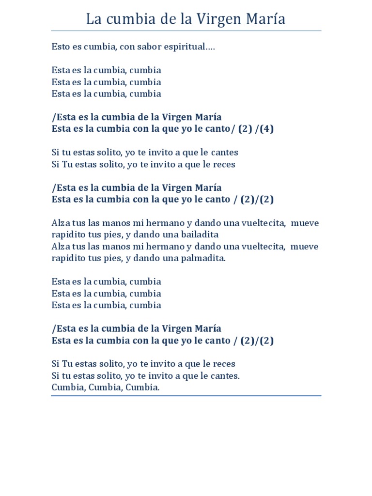 Cumbia de la Virgen María | PDF | Arte | Poesía