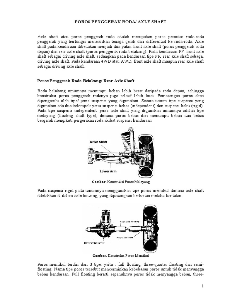 Poros Penggerak Roda | PDF