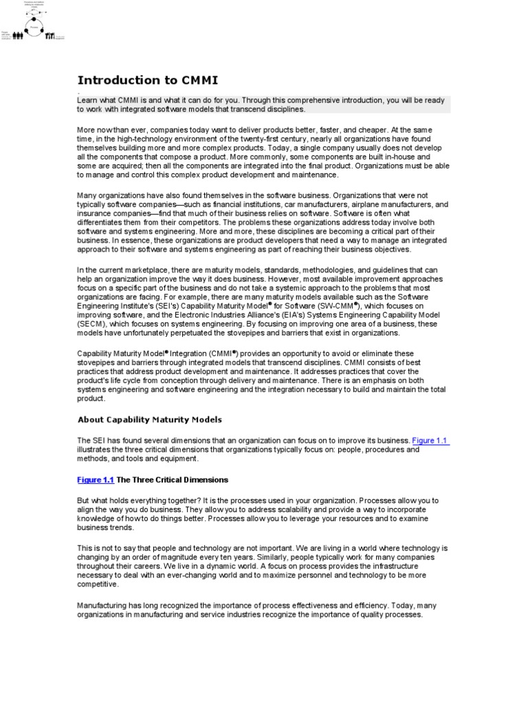 Introduction To CMMI | PDF | Software Development | Systems Engineering