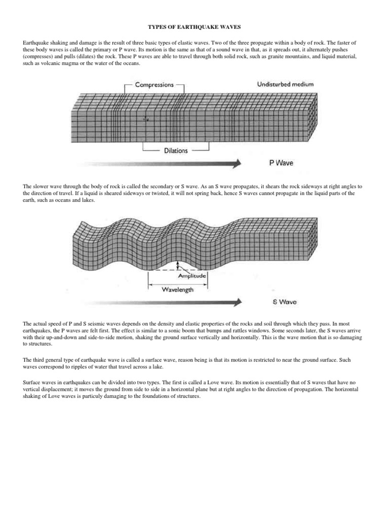 Types of Earthquake Waves | PDF | Waves | Sound