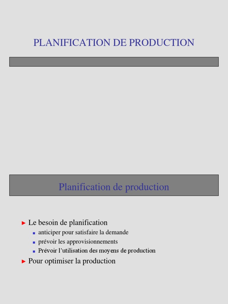 Planification de Production Efficace | PDF | Planification | Business