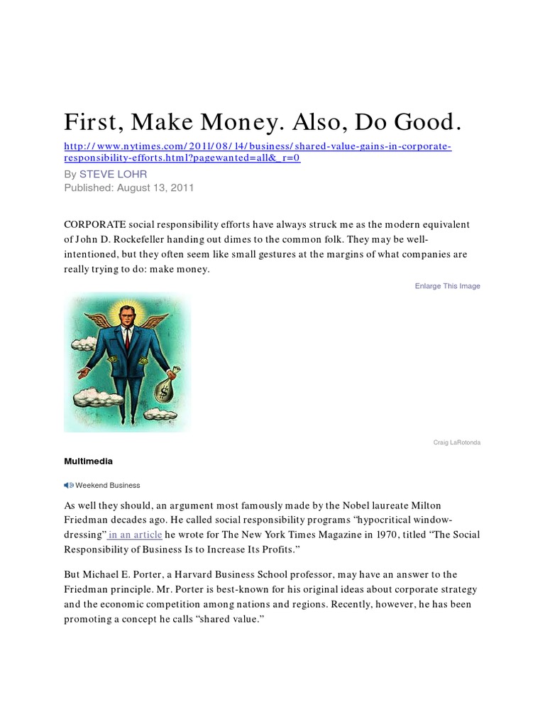 Milton Friedman Was Wrong About Corporate Social Responsibility | PDF ... Milton Friedman Was Wrong About Corporate Social Responsibility | PDF ...