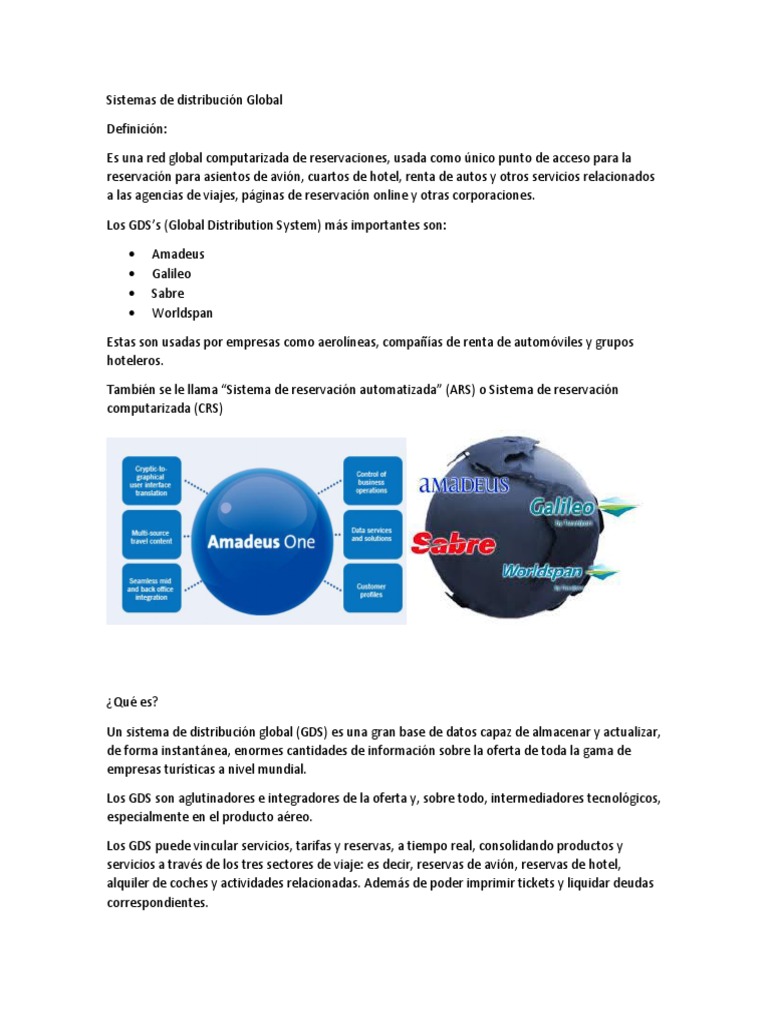 Sistemas de Distribución Global | PDF | Agencia de viajes ...