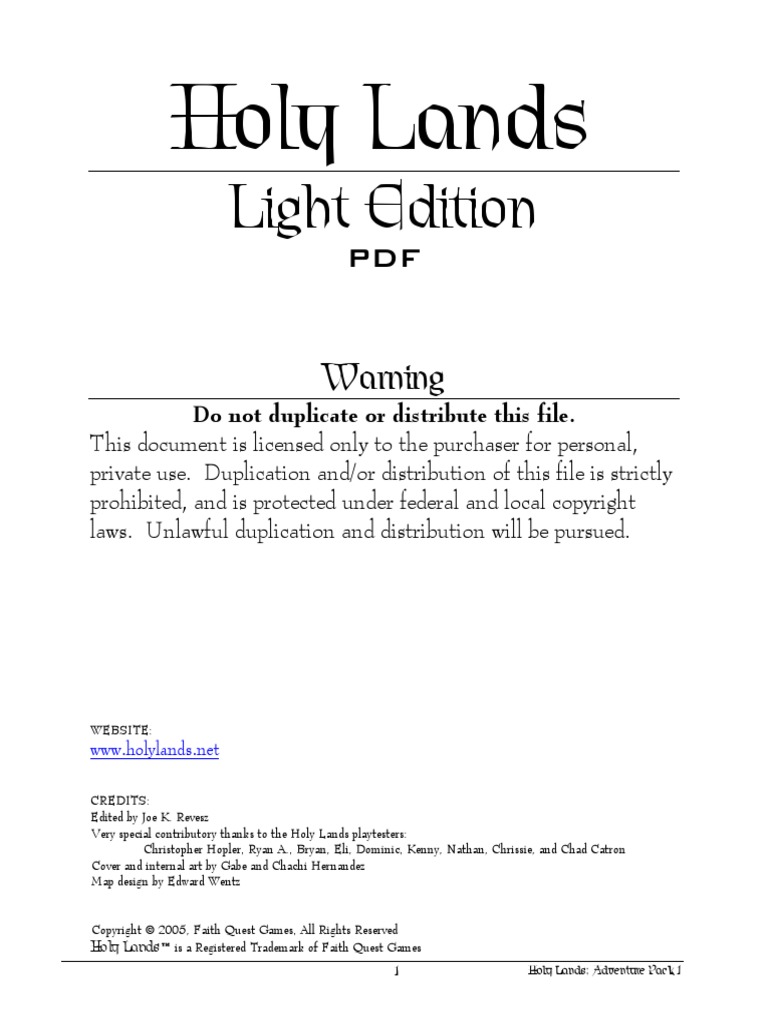 Adventure Pack 1 | PDF