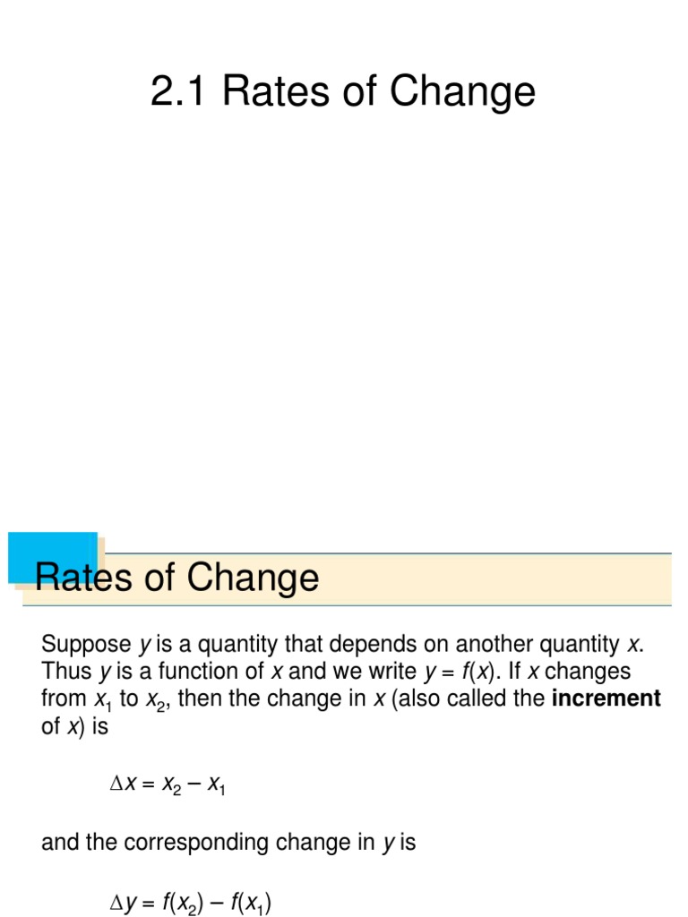 2.1 Rates of Change | PDF | Derivative | Velocity
