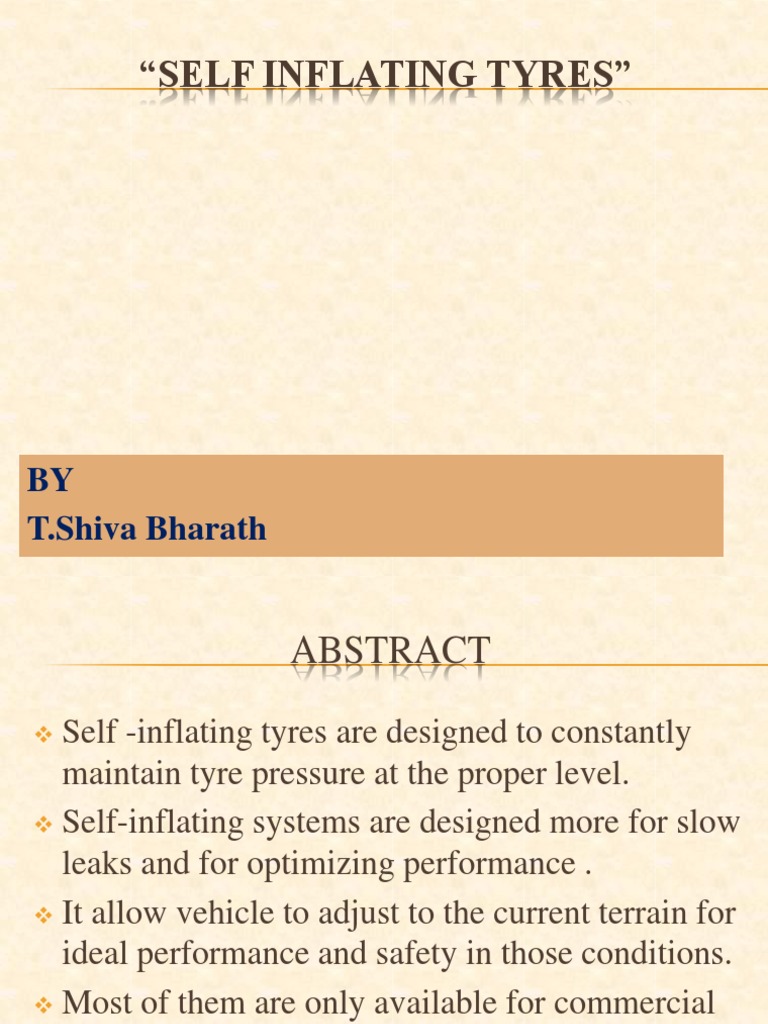 Self Inflating Tyres | PDF | Tire | Valve