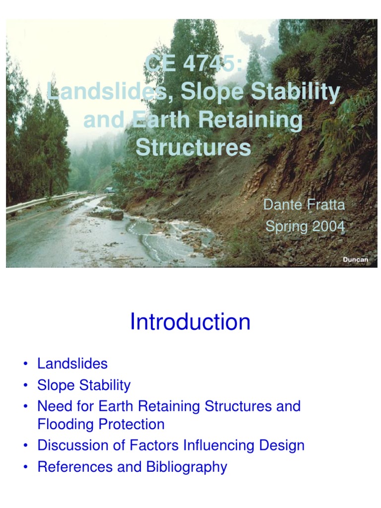 Landslide Slope Stability Slope Stability Slope Stability Analysis