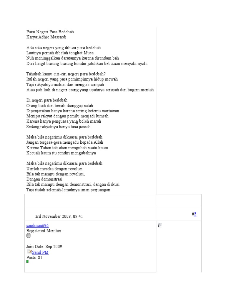 Puisi Negeri para Bedebah | PDF